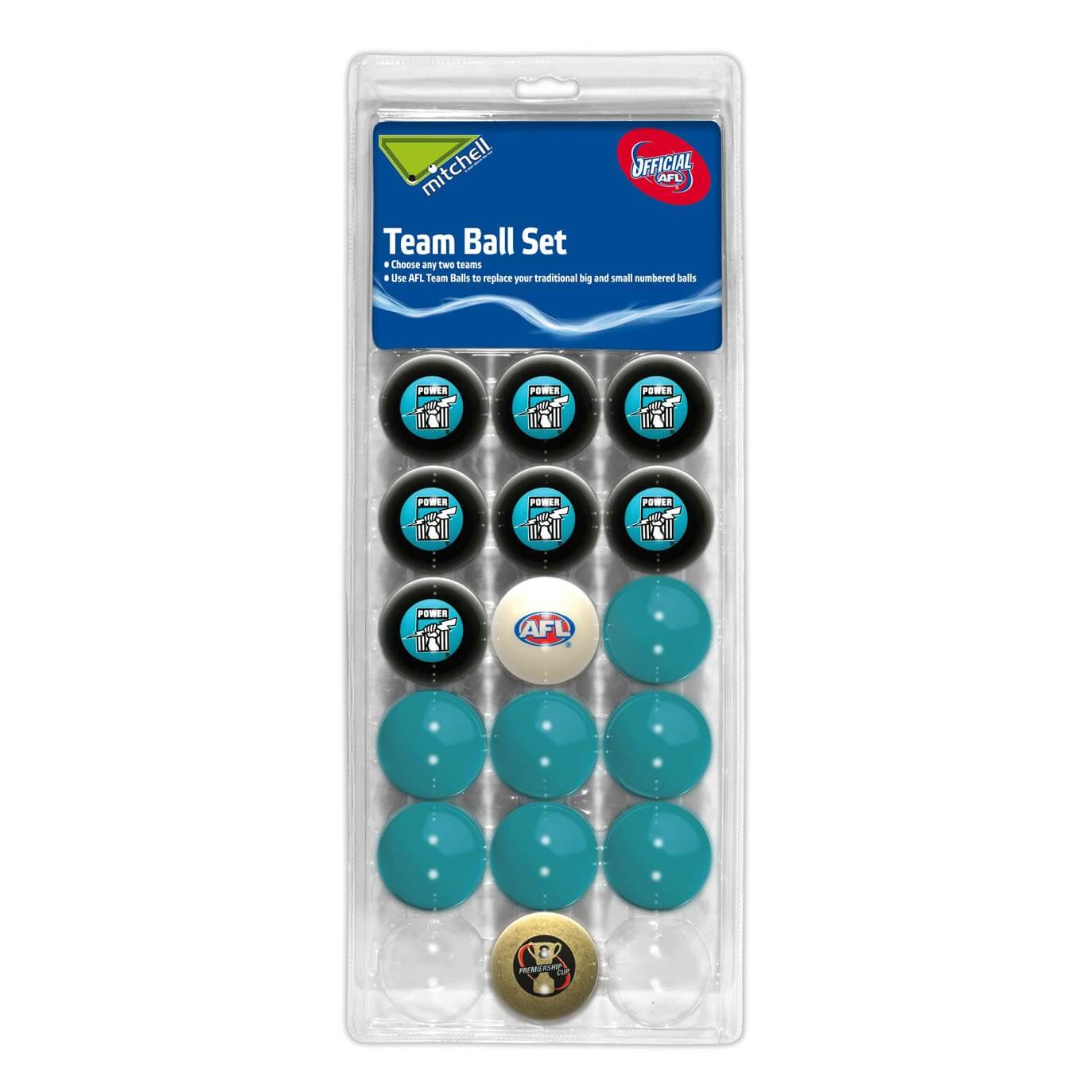 Afl Pool Billiard 16 Ball Pack - Port Adelaide - Buy Online or In-Store ...